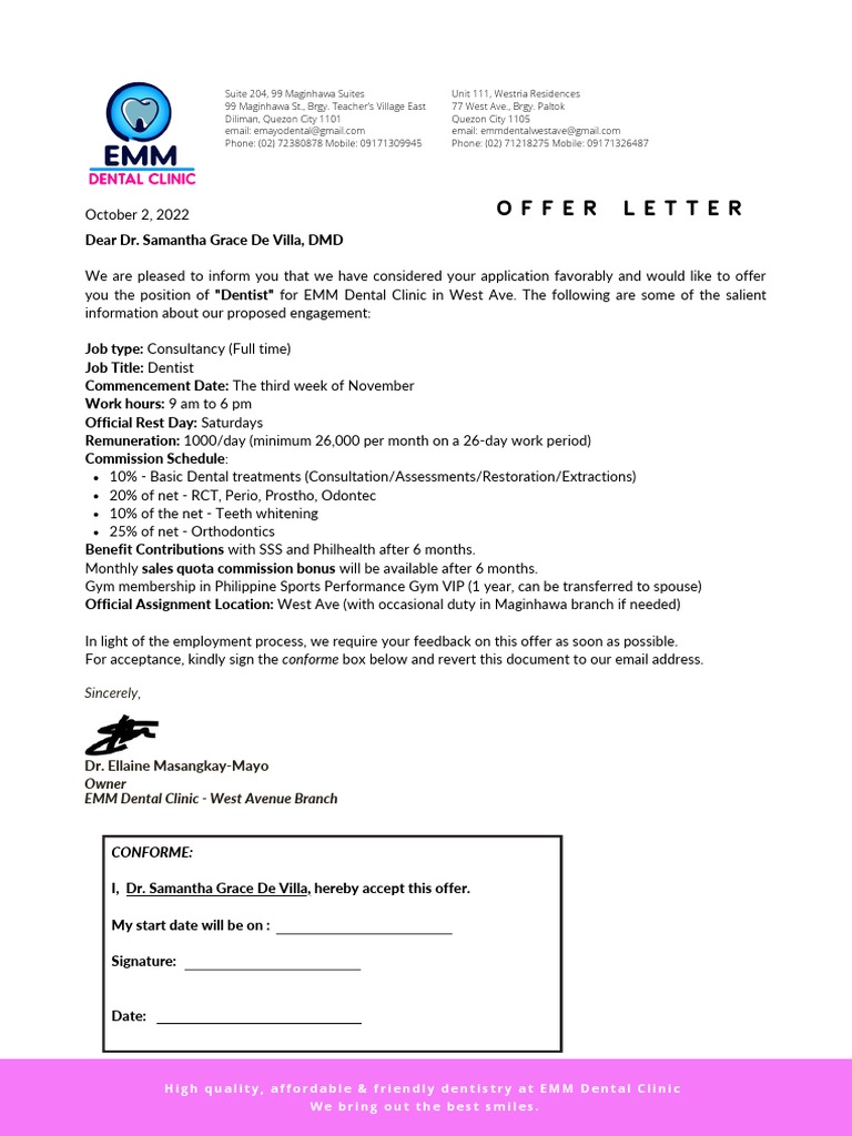 Offer Letter | PDF | Career & Growth | Business
