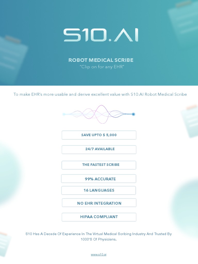 S10.AI Brochure | PDF | Emerging Technologies | Health Care