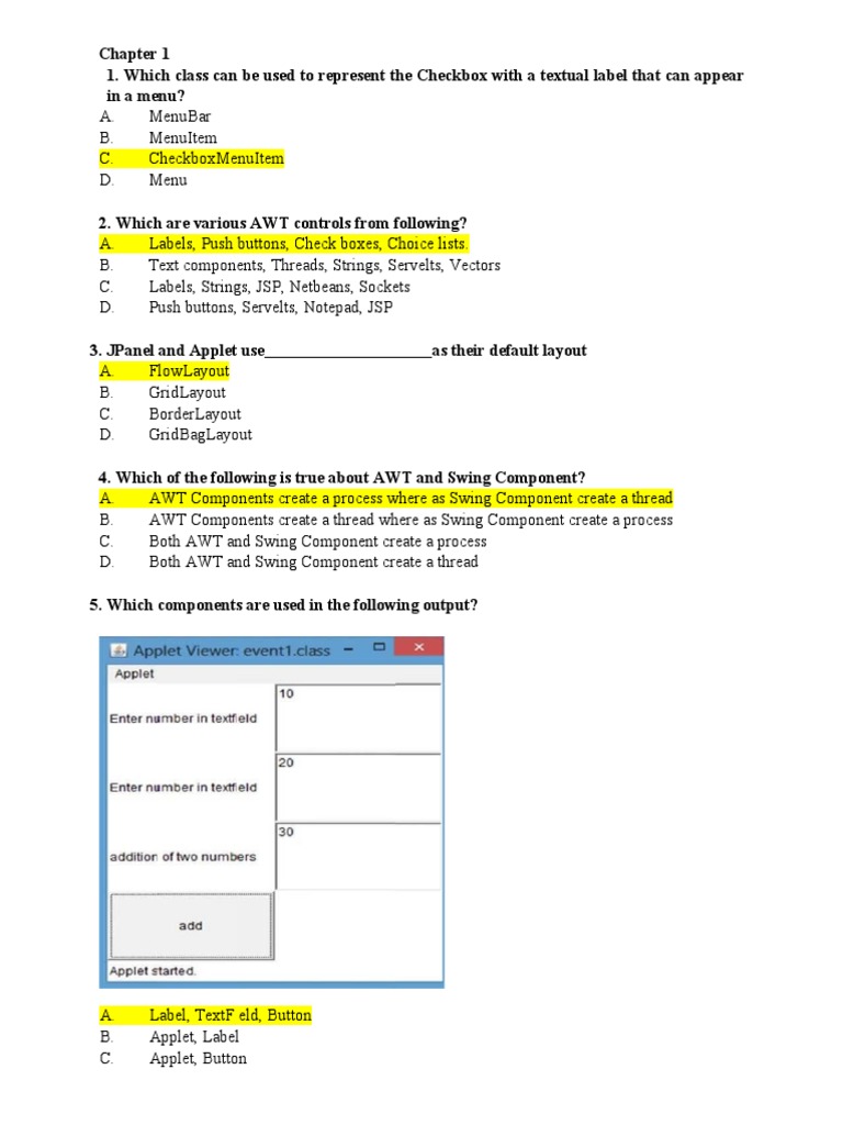 Ajp Qb Solved Pdf Java Programming Language Button Computing 