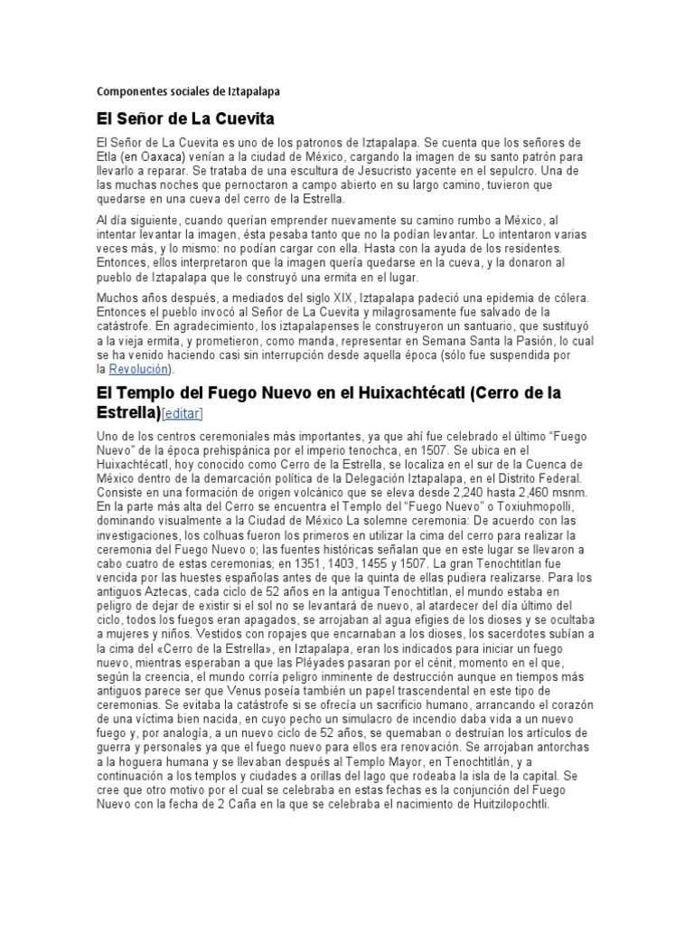 Componentes Sociales de Iztapalapa | PDF