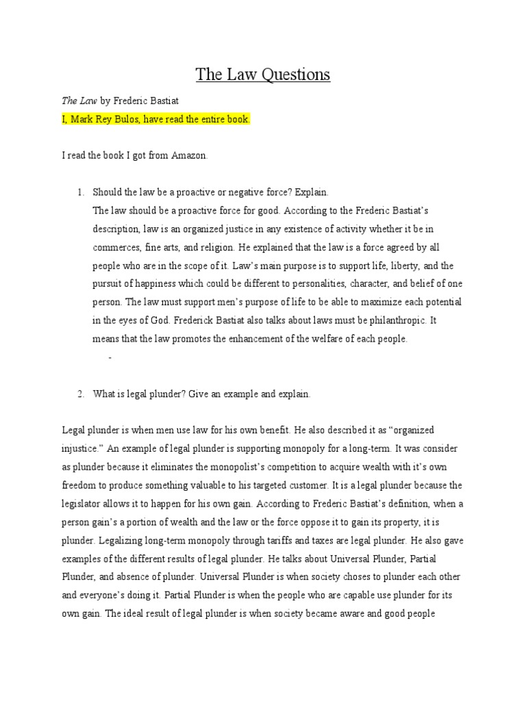 The Law Questions | PDF | Property | Liberty