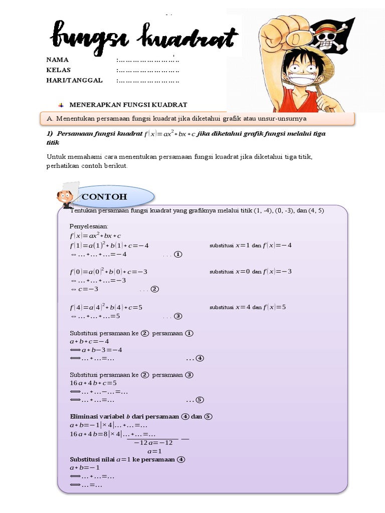 LKPD Fungsi Kuadrat | PDF | Metode & Bahan Ajar