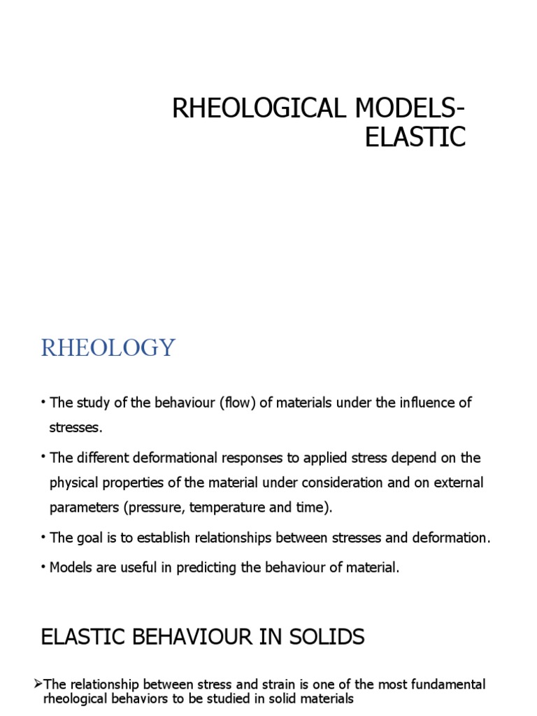 Rheological Models-Elastic | PDF