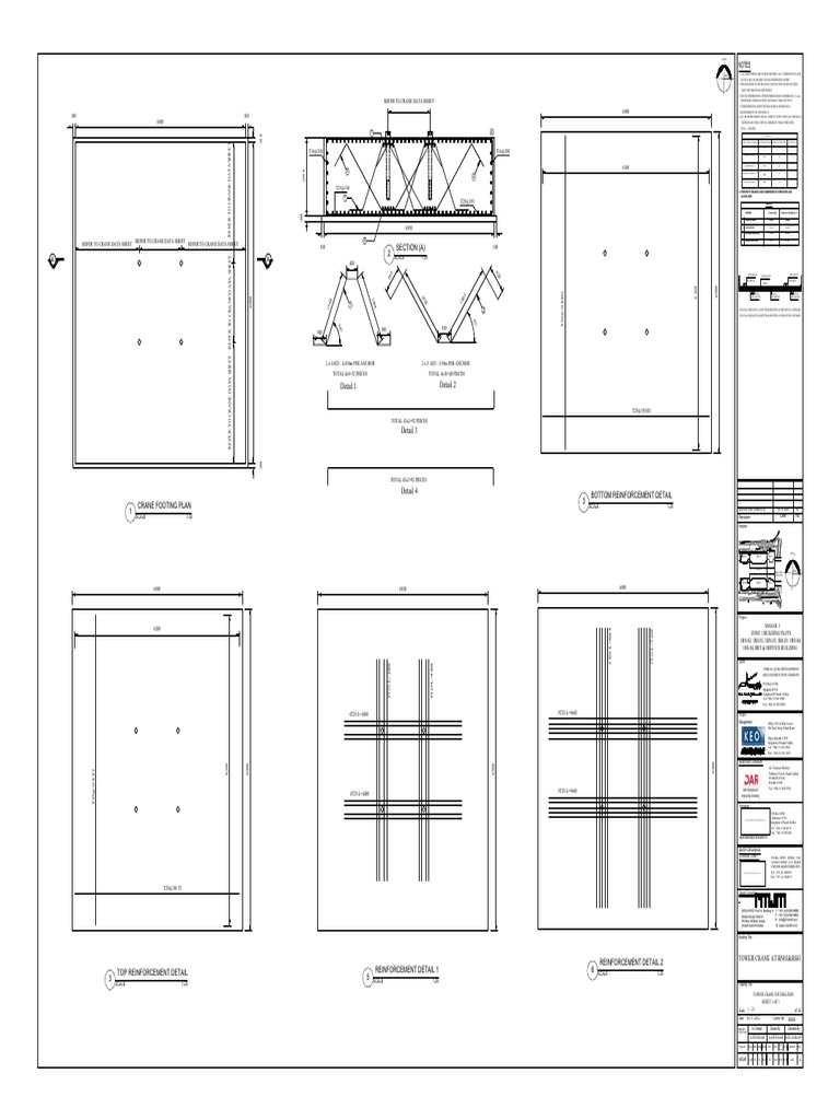 Crane Footing Plan & Details | PDF | Composite Material | Structural Engineering