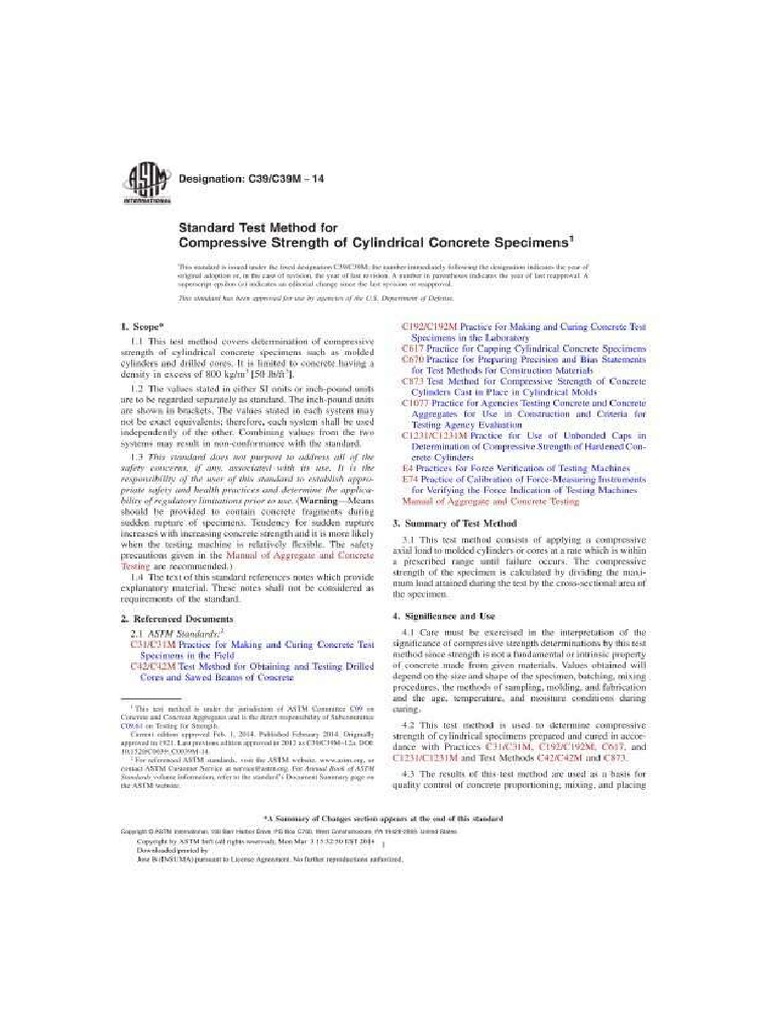 Astm c39 | PDF