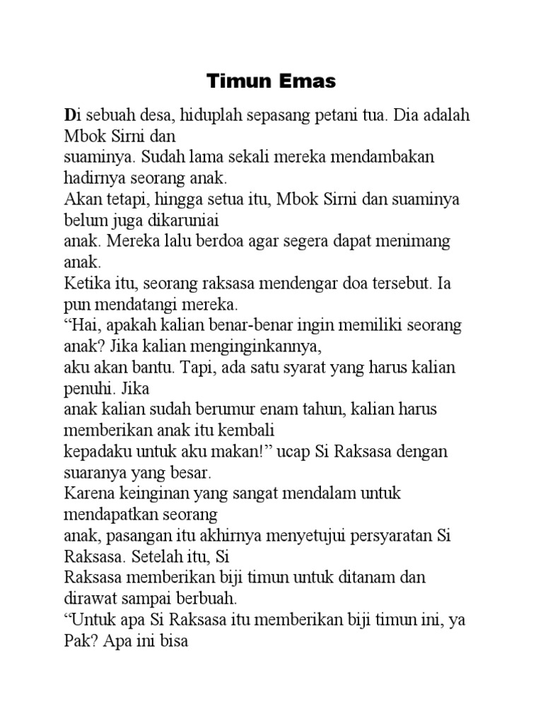 Timun Emas | PDF