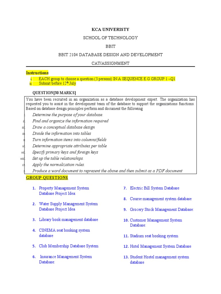Cat Assignment | PDF | Databases | Information Science Cat Assignment | PDF | Databases | Information Science