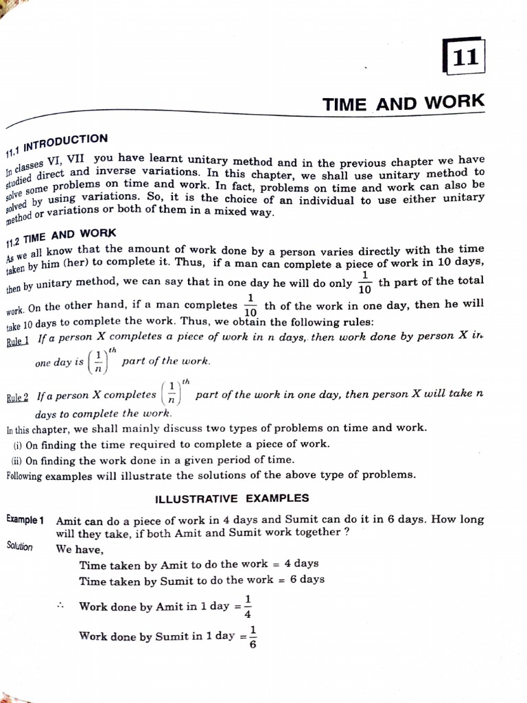 RD Sharma Class 8 Chapter 11 Time and Work | PDF | Hydrology And Urban Planning | Water Supply