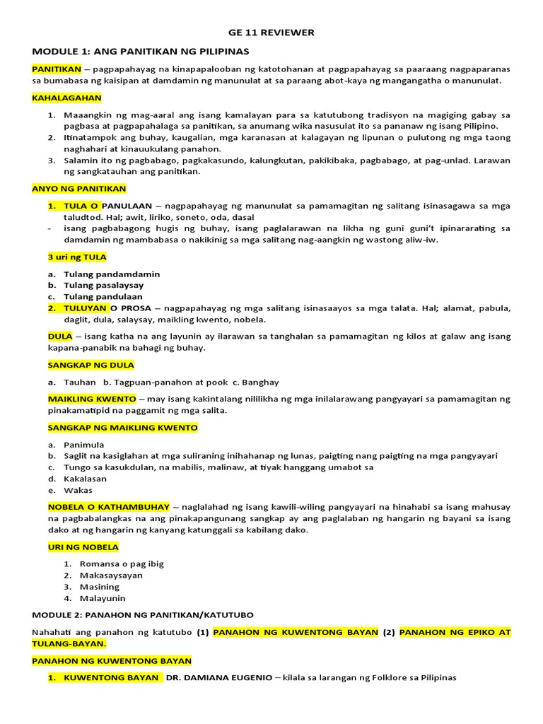 Ge 11 Reviewer | PDF