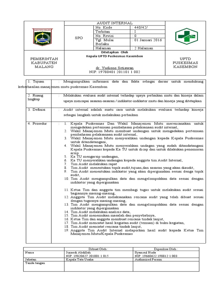 Spo Audit Internal | PDF