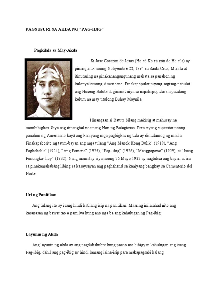 Pagsusuri Sa Akda NG | PDF