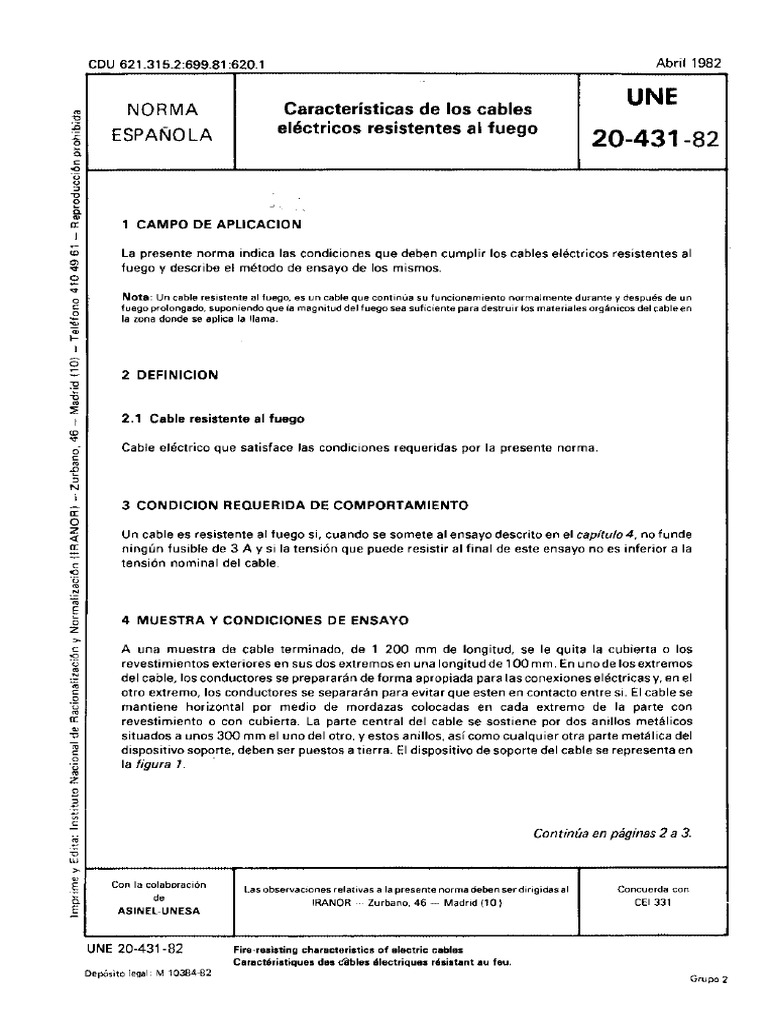 Une 20431 1982 | PDF | Par termoeléctrico | Transformador