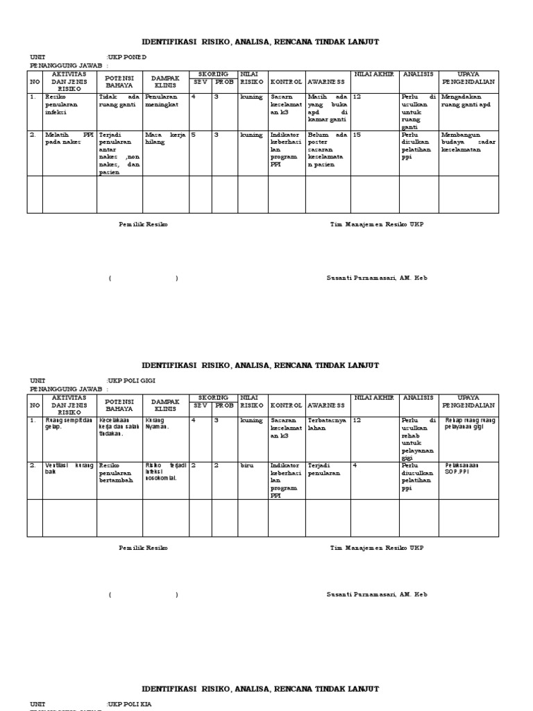 IDENTIFIKASI RISIKO Poned | PDF
