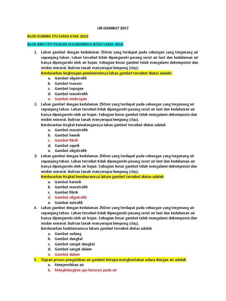 Ub Gambut Blok 20 2017 | PDF