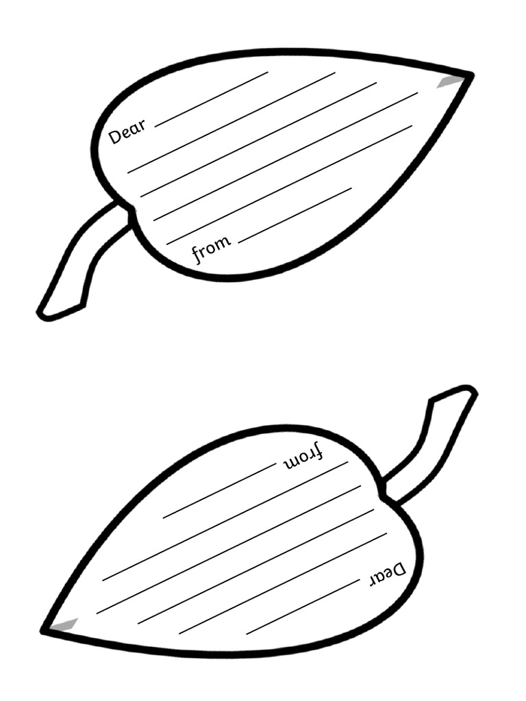 Leaf Template (1 Sheet For 2 Students) - Tree of Kindness | PDF