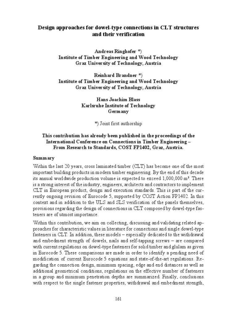 CLT Connection | PDF | Screw | Lumber