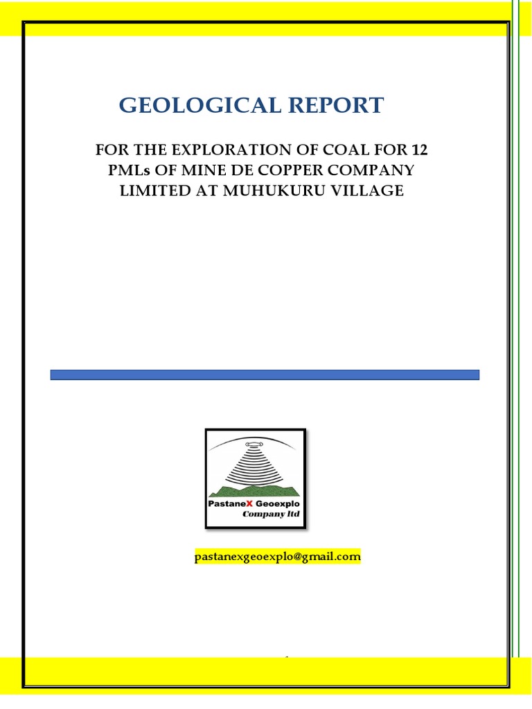 Mine de Copper Mhukuru Geological Report | PDF | Coal | Coal Mining