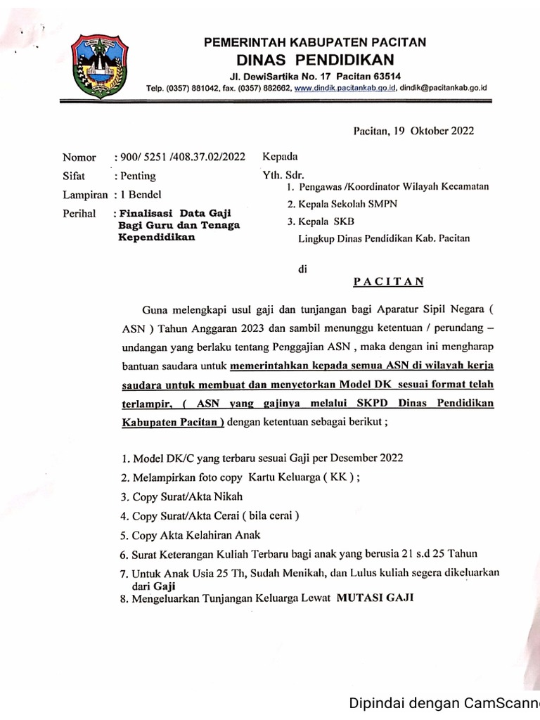 Edaran Model DK Sekolah | PDF