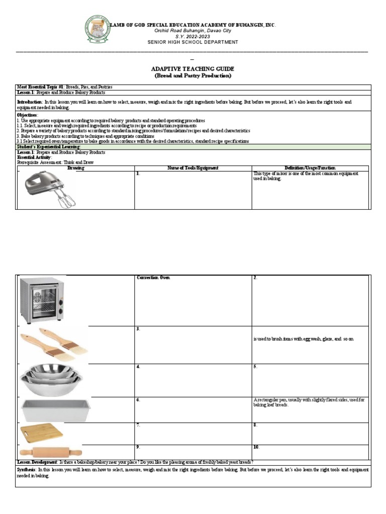 ATG Module 1 | PDF | Baking | Bakery