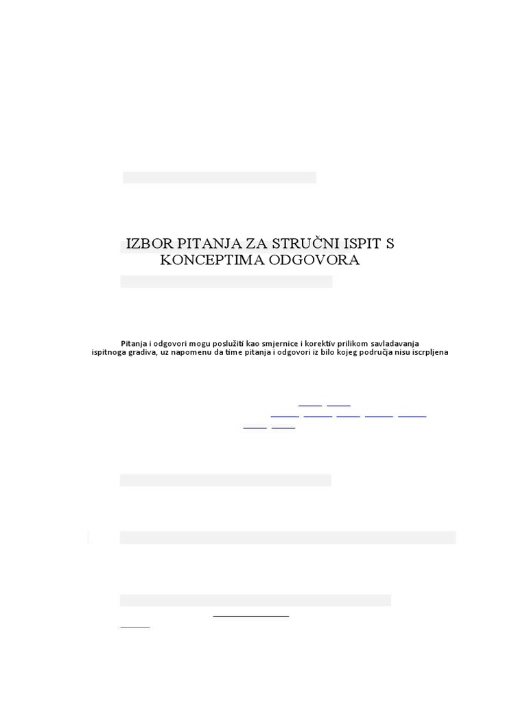 Pitanja I Odgovori Za Stru-Ìni Ispit | PDF