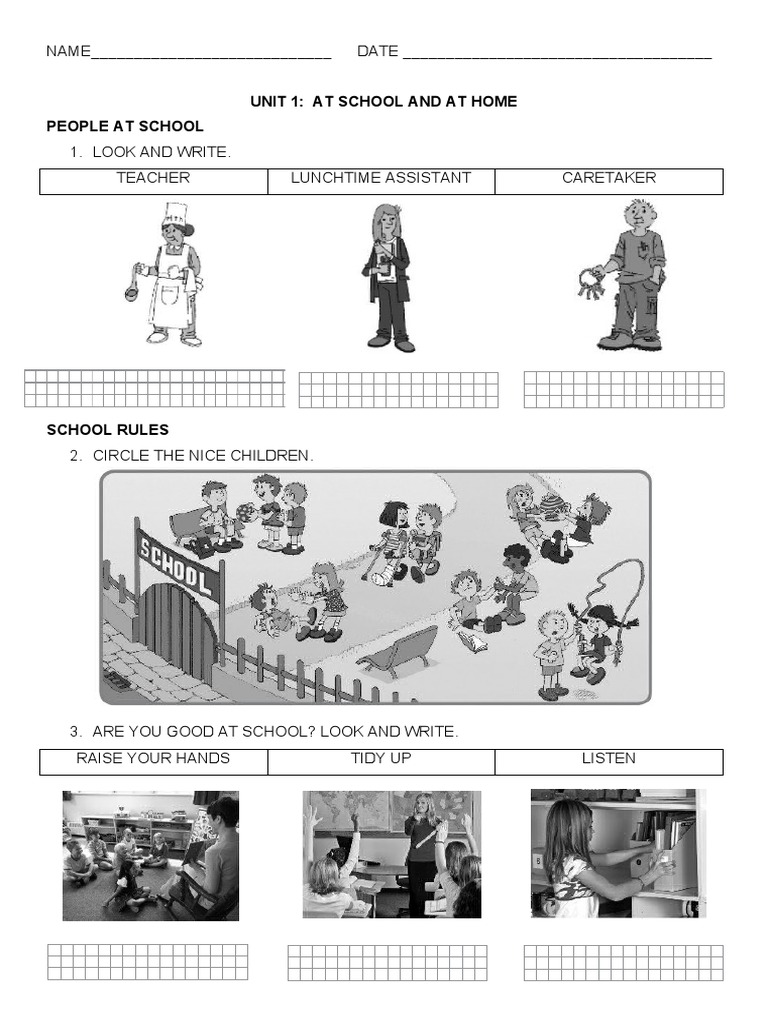 Activity Book Essential Science Plus 1 Tema 1 My School | PDF | Self ...