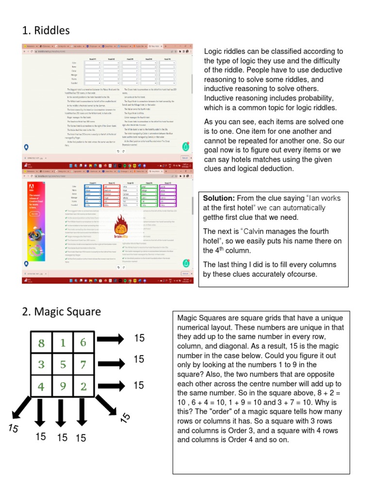 Puzzles and Riddles | PDF | Inductive Reasoning | Science