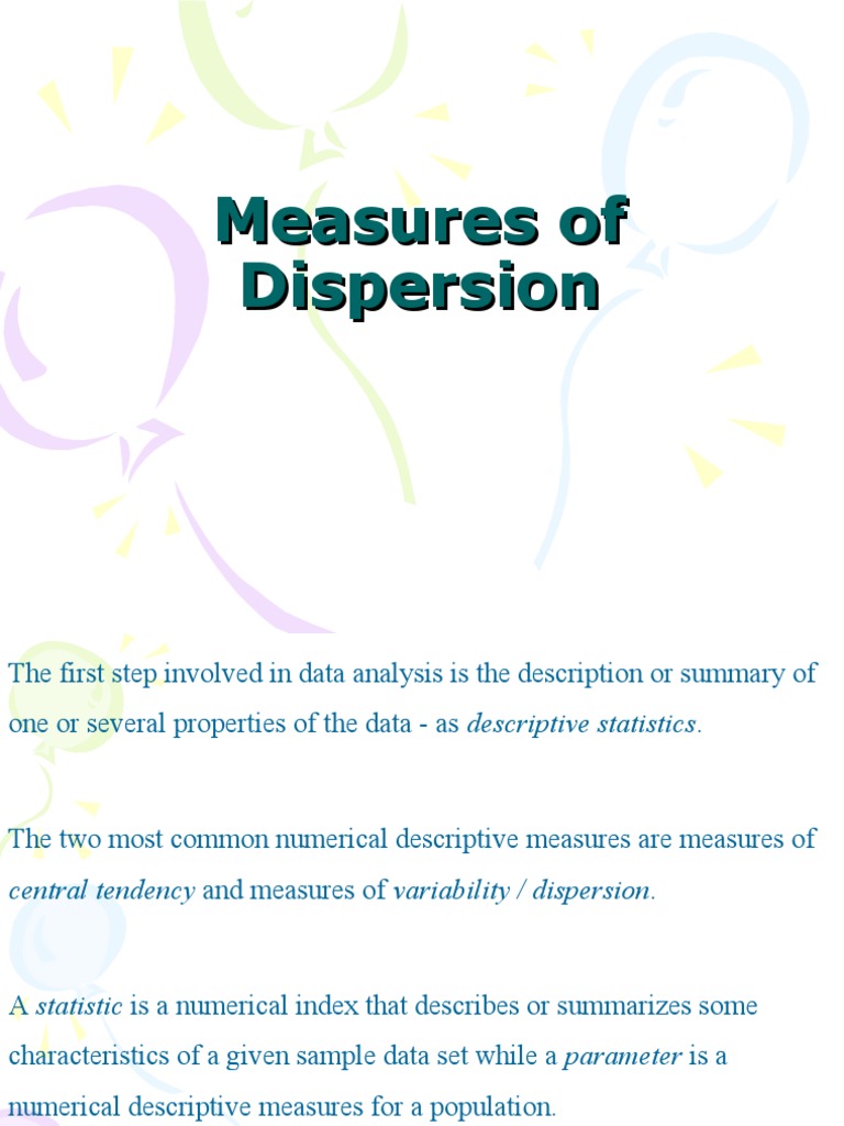 Week 2 Measures Of Dispersion Ii Pdf Standard Deviation Mean