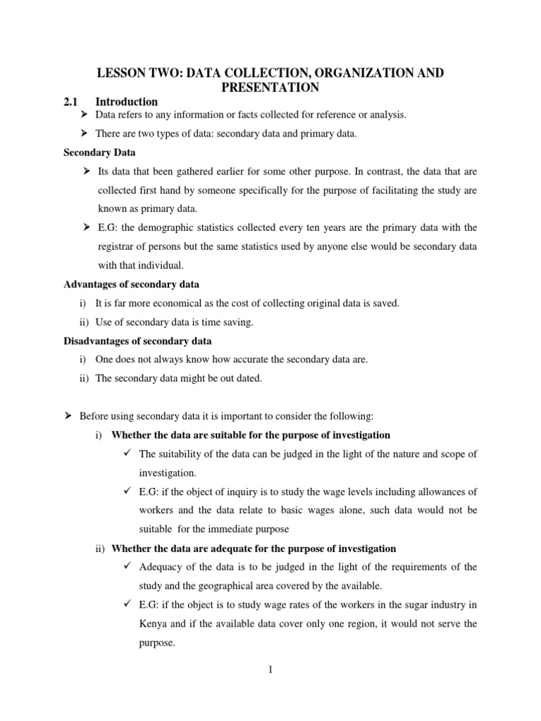 Lesson 2 - Data Collection | PDF