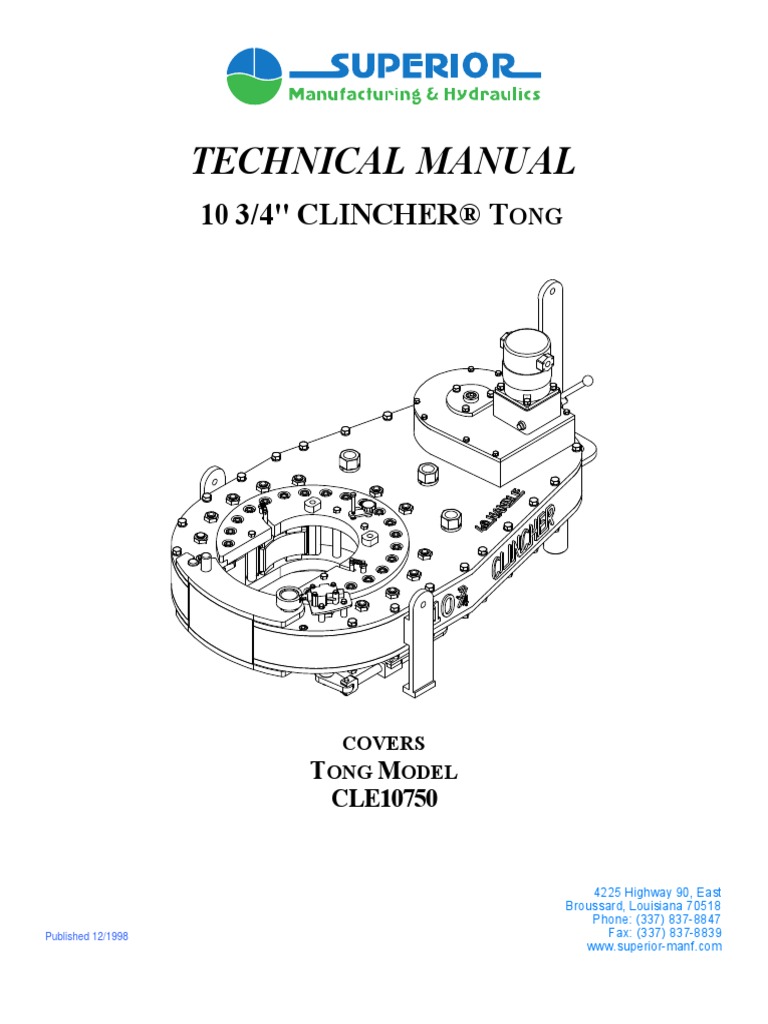 Superior Clincher Tong | PDF | Valve | Pipe (Fluid Conveyance)