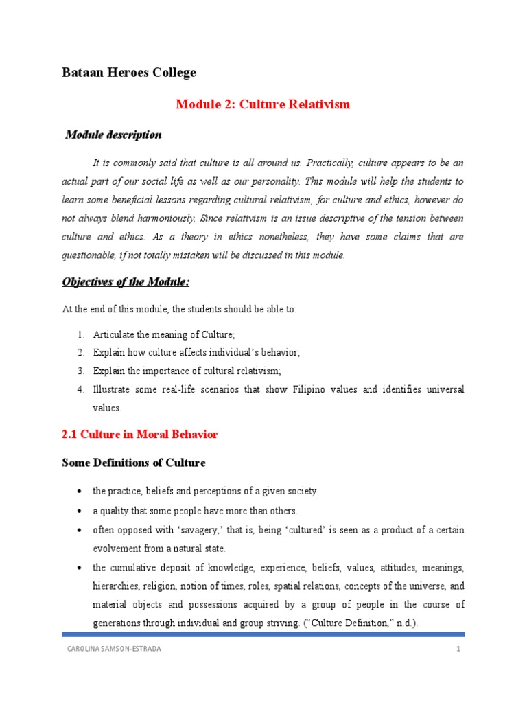 Module 2 in Ethics | PDF | Relativism | Morality