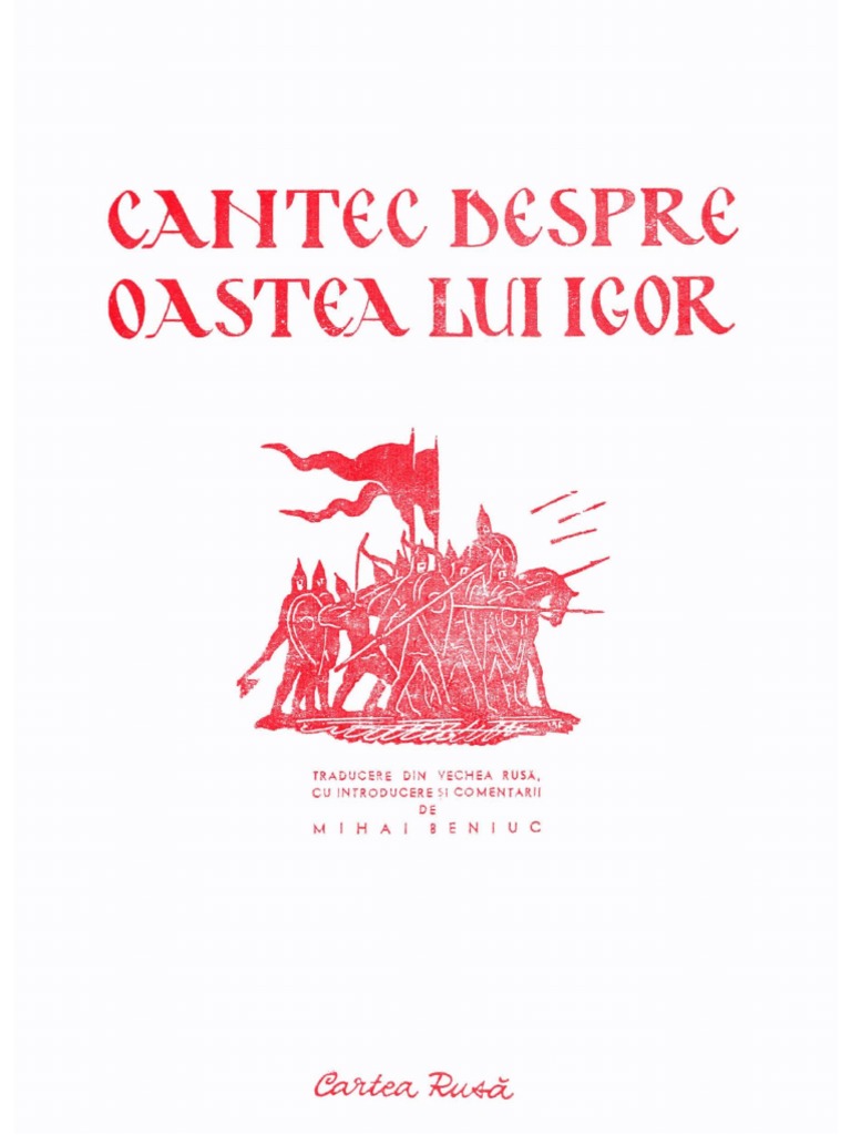 Cantec Despre Oastea Lui Igor | PDF