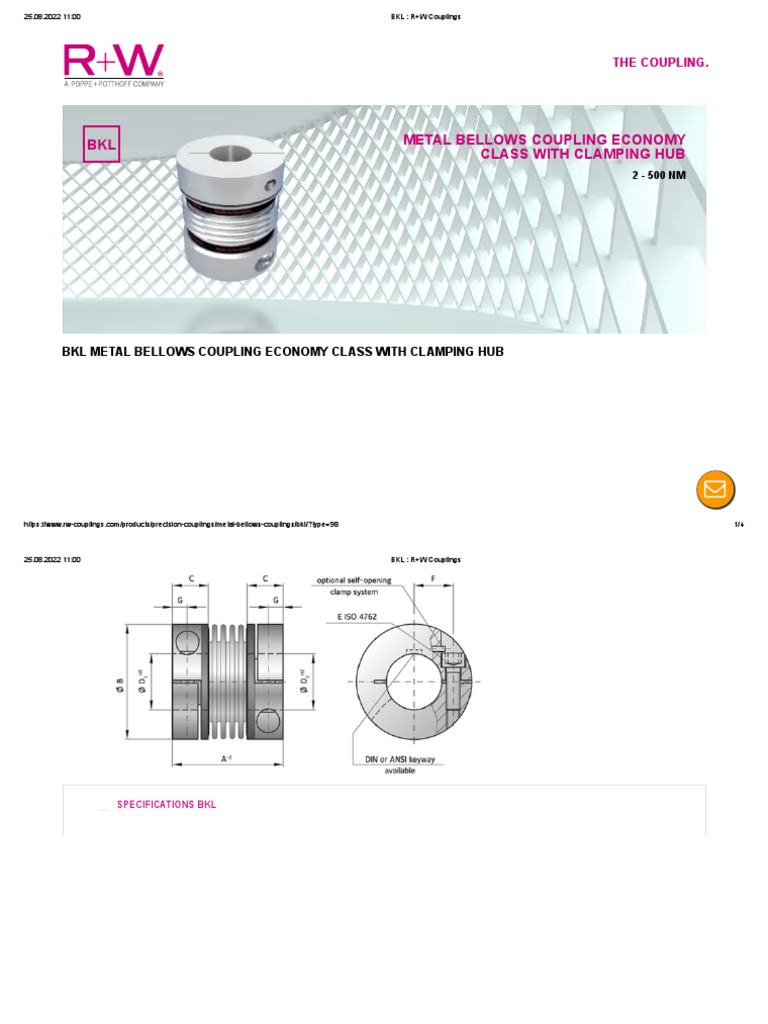 BKL - R+W Couplings | PDF | Screw | Machines