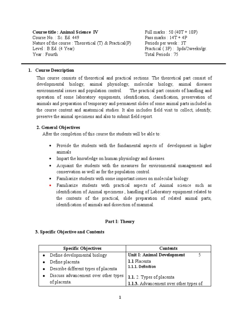 Animal Science IV Course Overview | PDF | Apoptosis | Biology