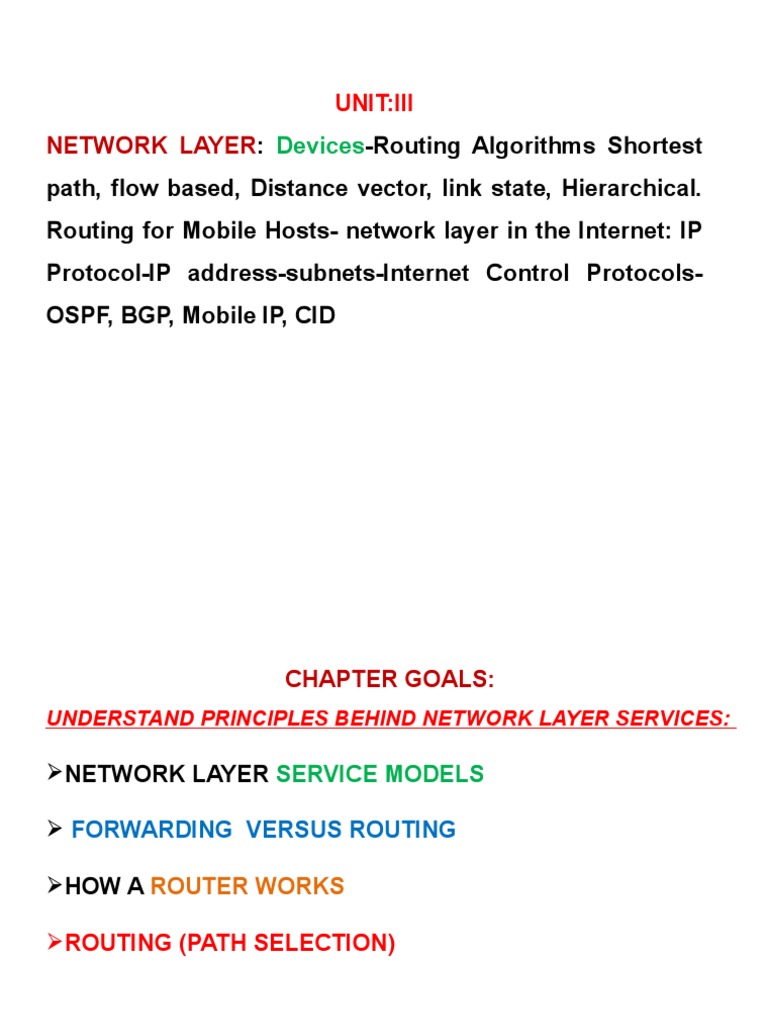 UNIT III Network Layer Device | PDF | Computer Network | Network Switch