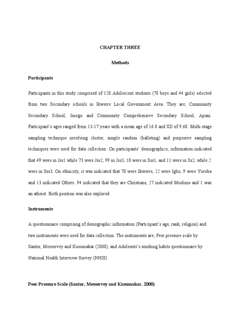 Peer Pressure Scale | PDF | Spss | Statistics