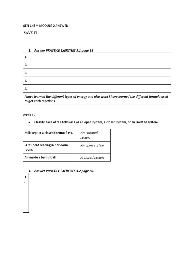 Gen Chem Module 2 Answer | PDF | Mixture | Gases