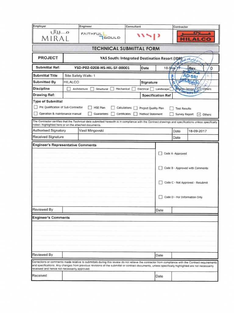 YSD-P02-0208-HS-HIL-SF-00001 (00) - Site Safety Walk Report - 1 | PDF