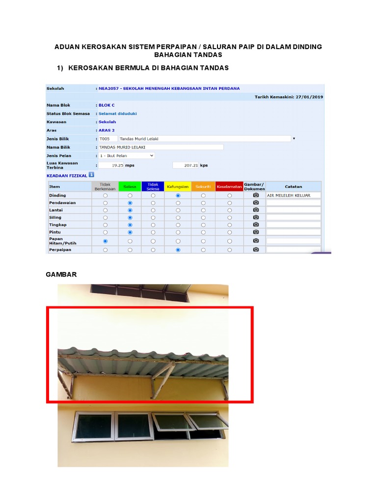 Aduan Kerosakan Sistem Perpaipan | PDF