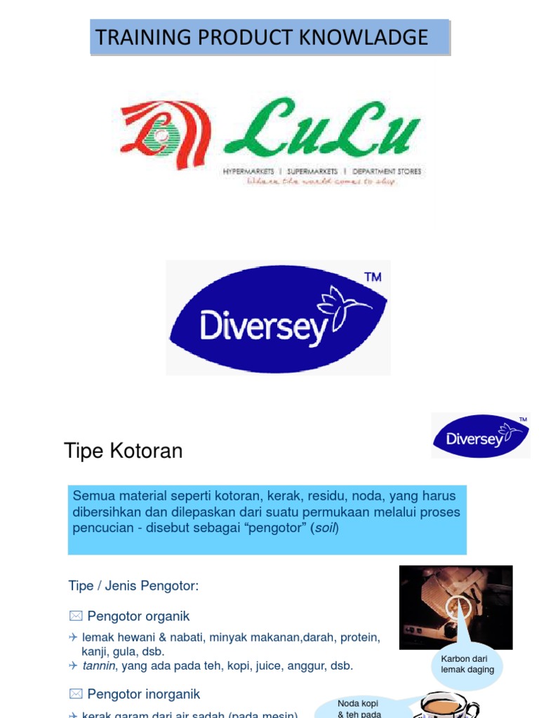 Training Chemical Cleaing Diversey | PDF