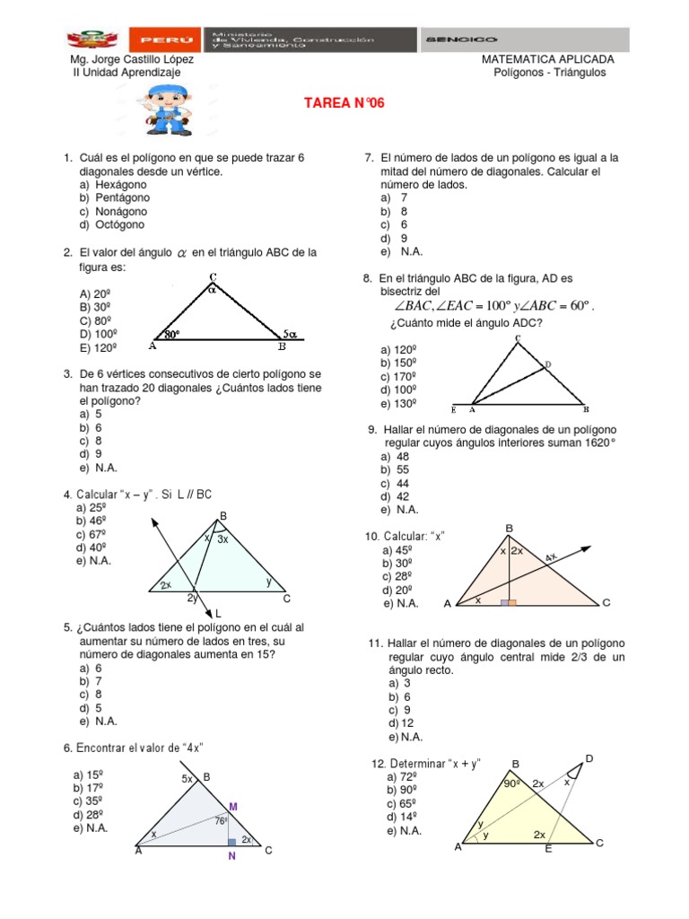 Tarea 06 Aplicación de Polígonos y Triangulos 2022-2 | Descargar gratis PDF | Triángulo ...