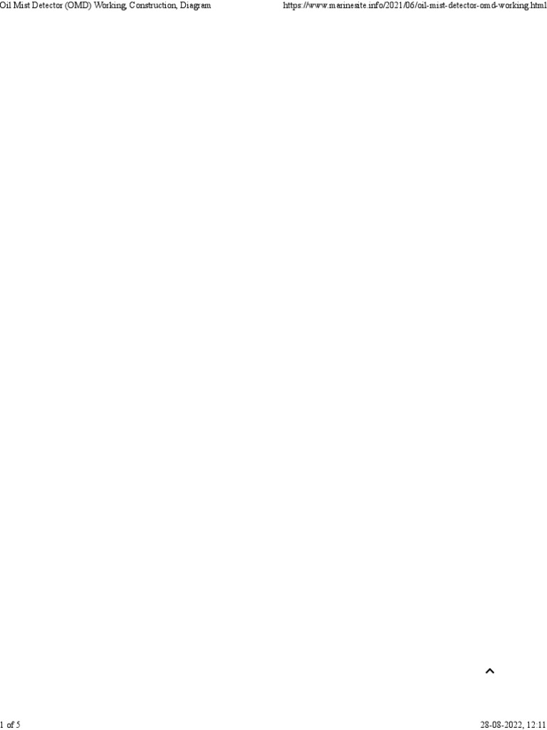 Oil Mist Detector (OMD) Working, Construction, Diagram | PDF | Internal ...