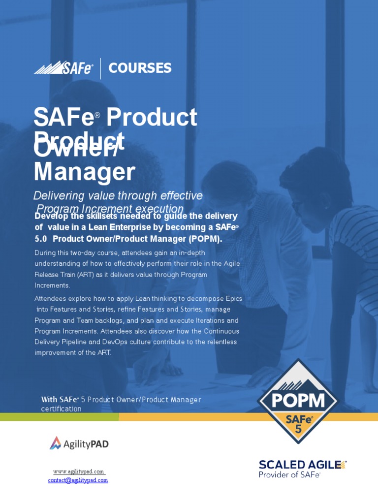 SAFe® Product Owner/Product Manager | PDF | Scrum (Software Development) | Agile Software ...