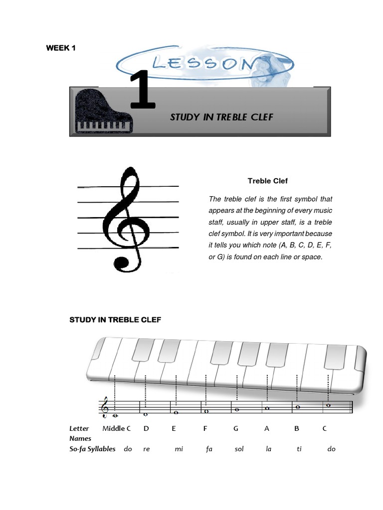 Week 1 Lesson 1 2 Pdf Clef Double Bass