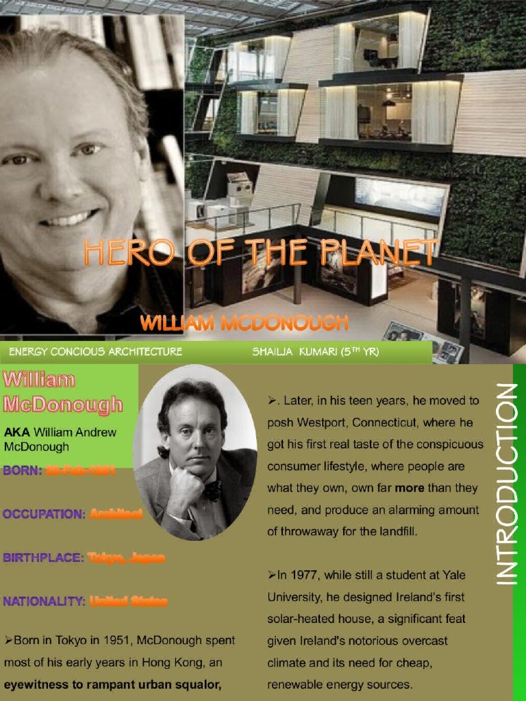 William Mcdonough His Works Architect Study | PDF