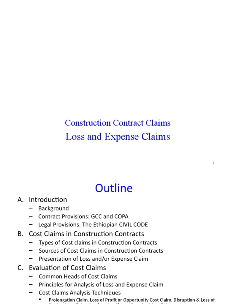 Loss and Expense Claims | PDF | Employment | Depreciation
