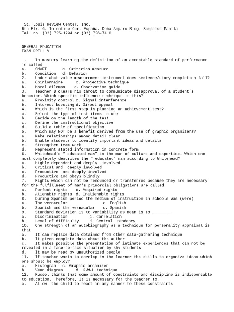 LET PROF ED Let Review 1 PROFESSIONAL EDUCATION | PDF | Teachers | Test ...