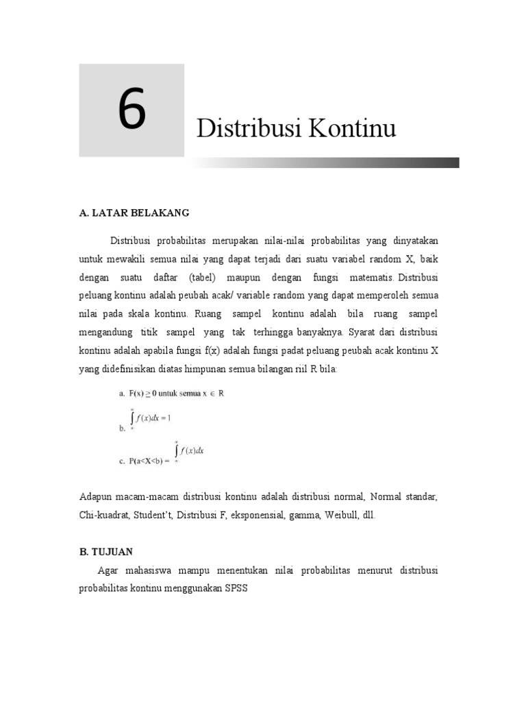 6 Distribusi Kontinu | PDF