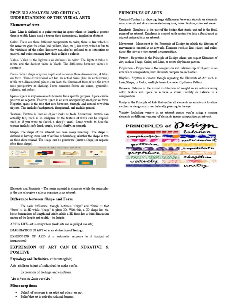 Ppce 312 Analysis and Critical Understanding of The Visual Arts | PDF | Composition (Visual Arts ...