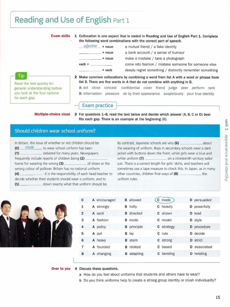 Reading and Use of English Part 1 Exam Skills | PDF | Test (Assessment ...