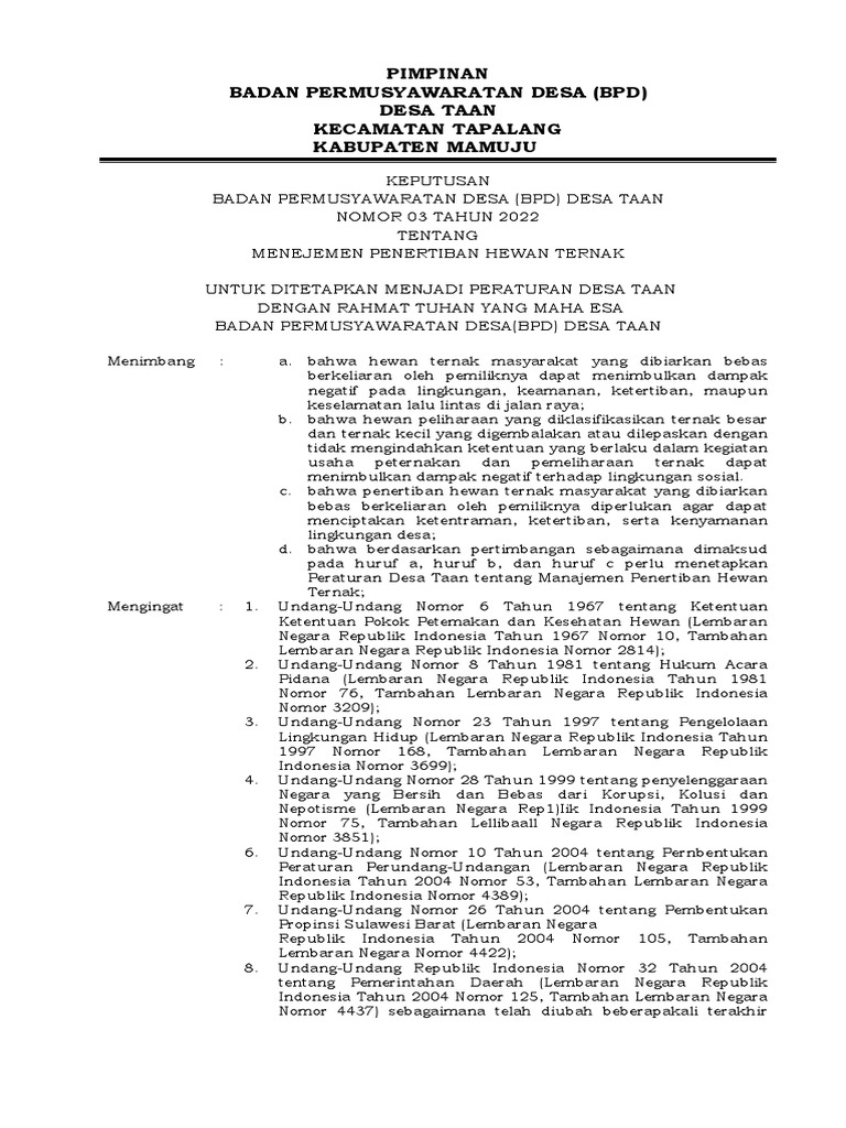 Berita Acara Rapat Rkpdes BPD 2019 | PDF